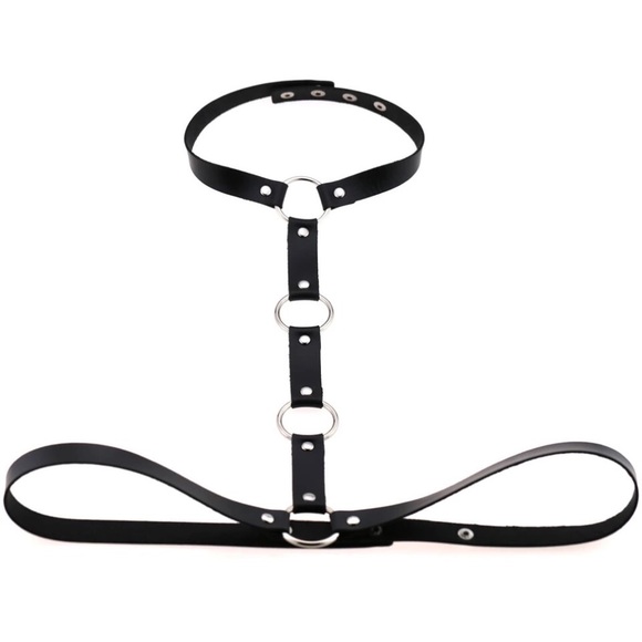 ariesmoon89 | Accessories | Vegan Leather Neck Choker Body Harness ...